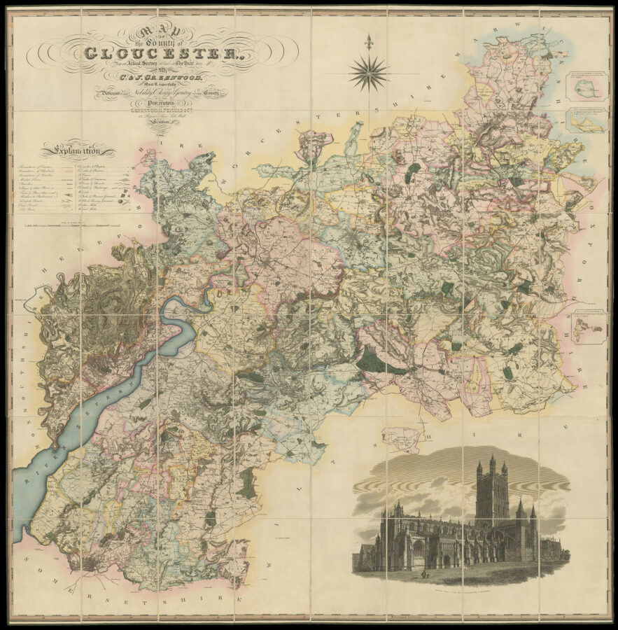 Greenwoods Large Scale Map Of Gloucestershire Crouch Rare Books